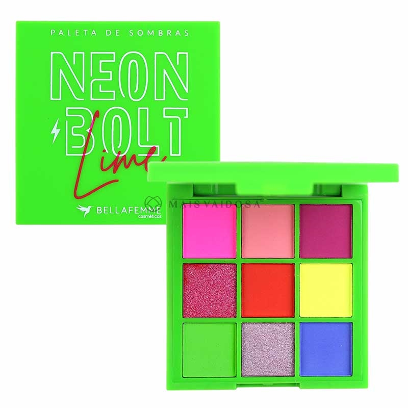 Paleta de Sombras Neon Bolt Bella Femme Lime - Paleta de Sombras Neon ...