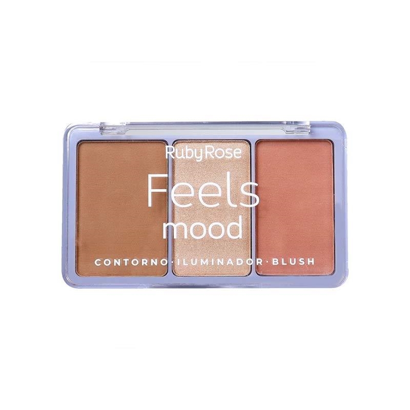 Trio Contorno Iluminador e Blush Feels Mood Ruby Rose| Mais Vaidosa - Trio Contorno Iluminador e ...