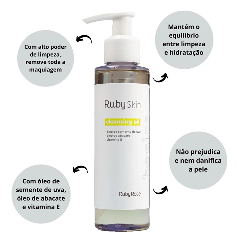 Cleansing Oil Ruby Skin by Ruby Rose 125ml| Mais Vaidosa - Cleansing ...